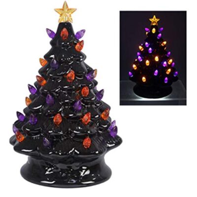Ceramic black Halloween Tree with lights - Occasions Hallmark Gifts and ...